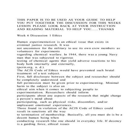 THIS PAPER IS TO BE USED AS YOUR GUIDE TO HELP YOU PUT TOGETHER TH | DOCX