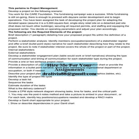 ANALYSIS OF PROJECT CHARTER PROJECT MANAGEMENT ANALYSIS OF PROJECT ...