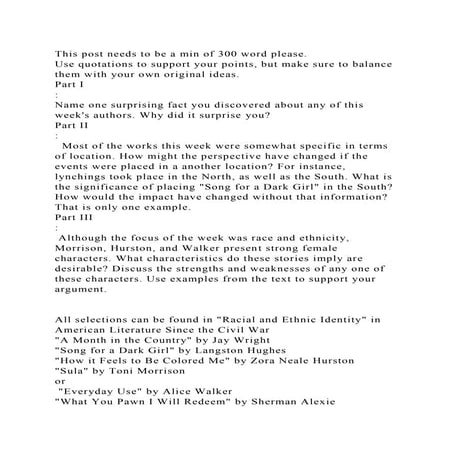 This post needs to be a min of 300 word please. Use quotations to .docx ...