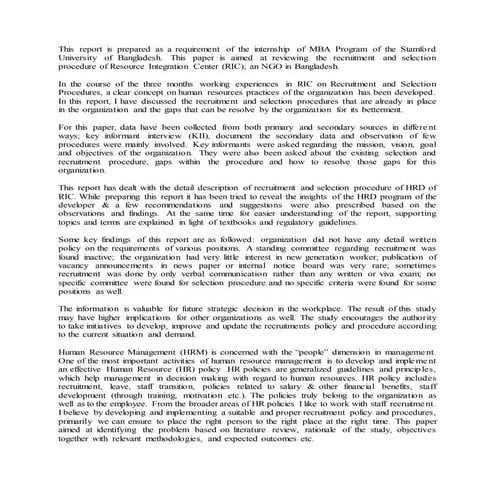 This report is prepared as a requirement of the internship of MBA ...