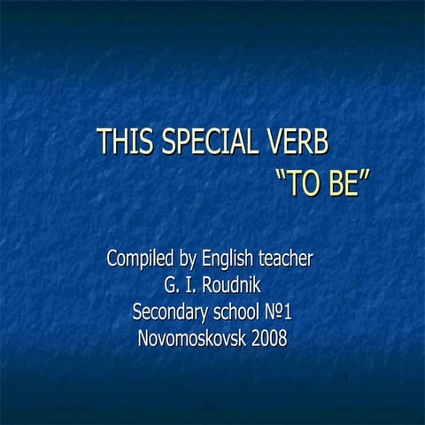 This special verb | PPT