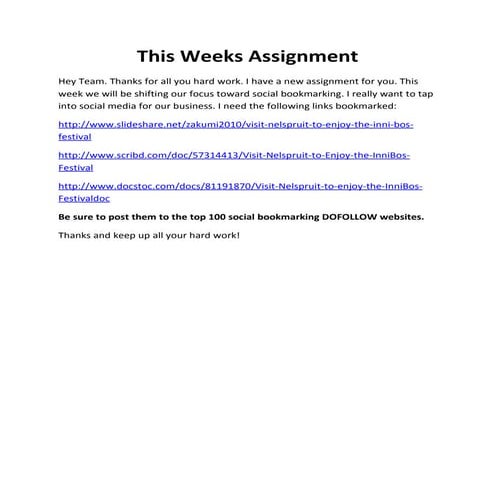 This weeks assignment | PDF
