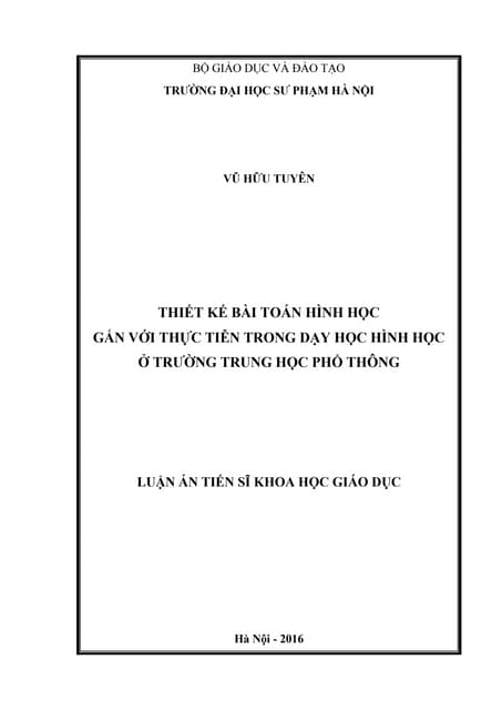 Luận văn: Bồi dưỡng năng lực mô hình hóa toán học các bài toán thực ...