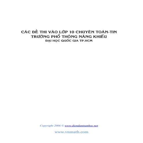 đề Thi tuyển sinh ptnk tphcm 1993 2008 - truonghocso.com