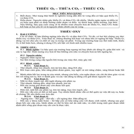 Thiếu thừa o2 và co2 | DOC