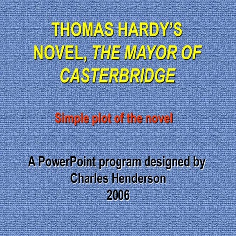 The mayor of_casterbridge | PPT