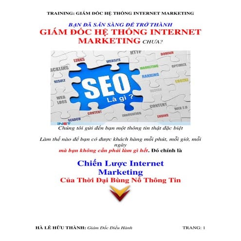 NĂM 2016: TRAINING: SYSTEM INTERNET MARKETING DIRECTOR | PDF