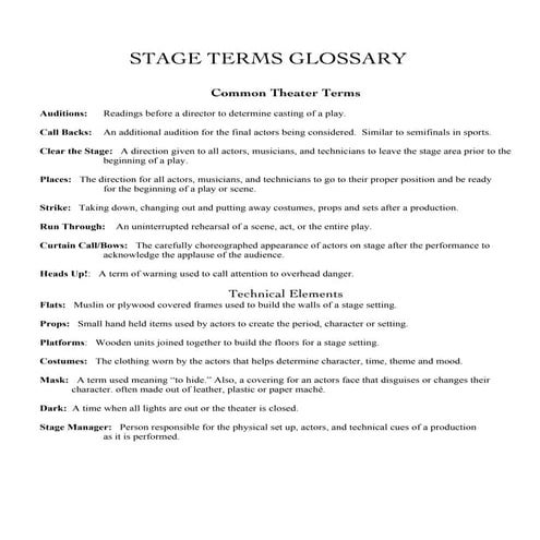 Thomas.hoffman acting theatre-terms | PDF