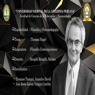 INTRODUCCION AL PENSAMIENTO DE : Thomas Nagel | PPTX