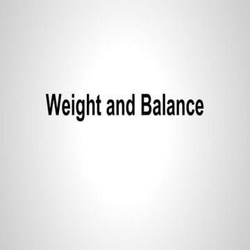 Aircraft Weight & Balance | PPTX
