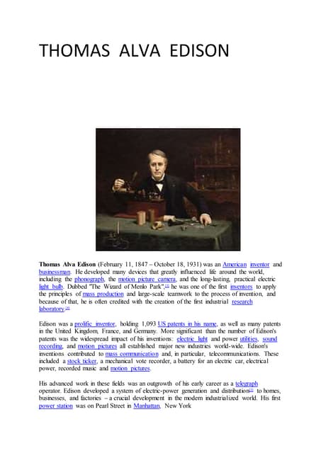 Thomas edison | PPT