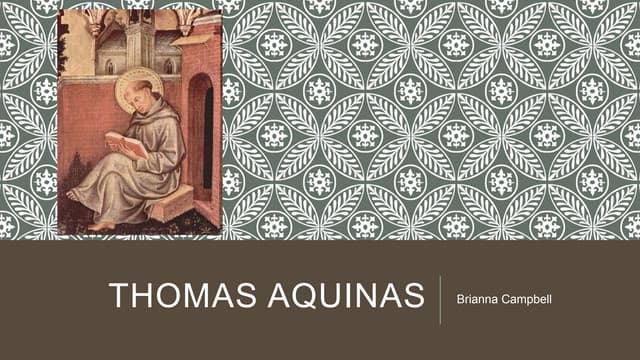 Saint thomas aquinas | PPTX