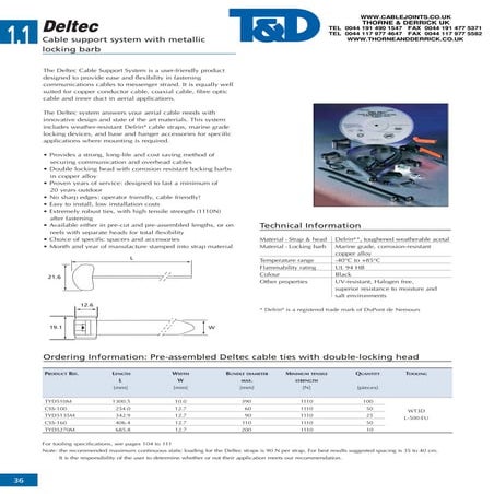 Thomas & Betts Deltec Continuous Length Cable Ties | PDF | Chemistry ...