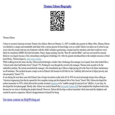 Thomas Edison power point | PPTX