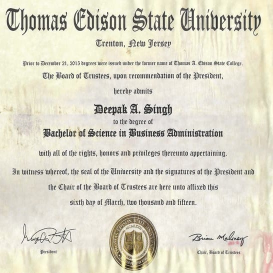 Thomas Edison State University Bachelor of Science in Business ...