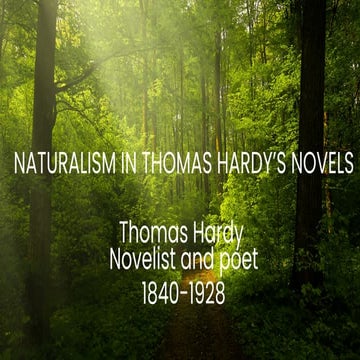 Thomas Hardy's naturalism and realism, common features and difference between italian ...