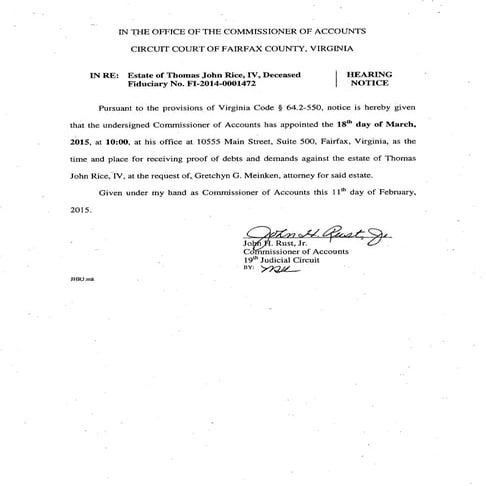 Thomas John Rice, IV | PDF