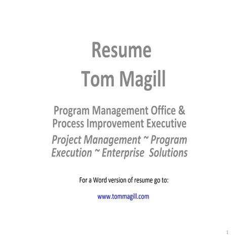 Thomas Magill Resume | PPT