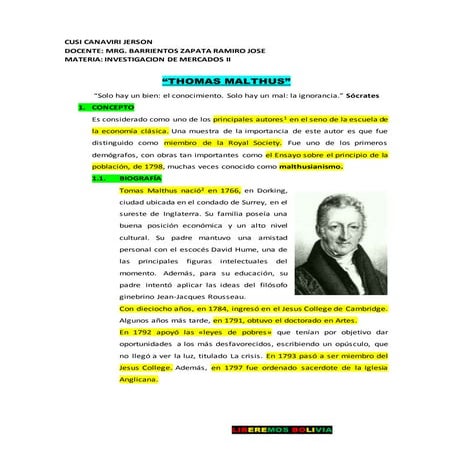 Thomas malthus | DOCX