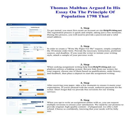 Thomas Malthus Argued In His Essay On The Principle Of Population 1798 ...