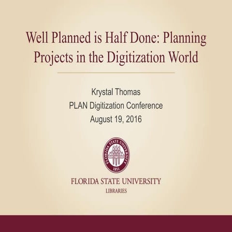 Well Planned is Half Done: Planning Projects in the Digitization World ...