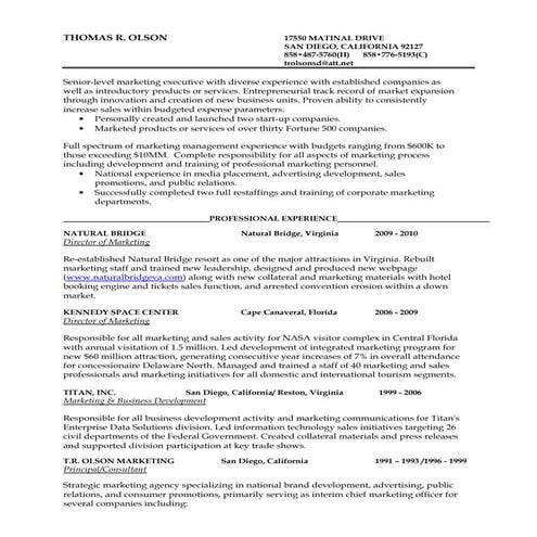 Thomas R. Olson Resume | PDF