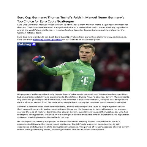 Thomas Tuchel's Faith in Manuel Neuer Germany's.docx