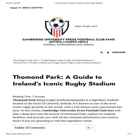 Thomond Park_ A Guide to Ireland's Iconic Rugby Stadium.pdf