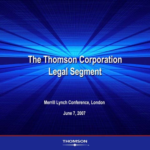 Thompson Toc Pw Merrill Lynch Conf London 6 7 07 | PDF