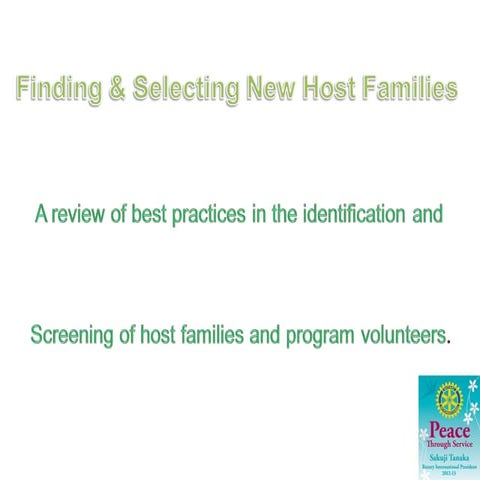 YEO 2012_Finding and Selecting New Host Families | PPT
