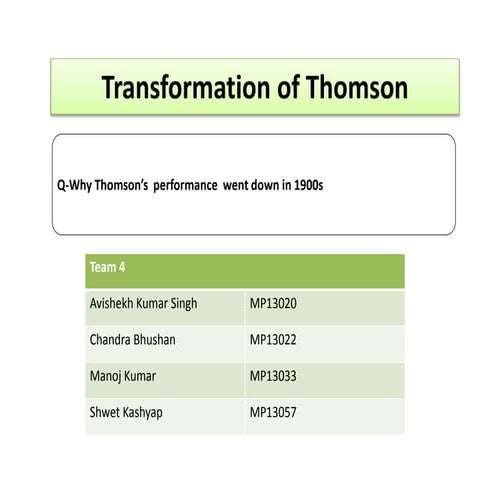 Thompson Transformation | PPTX