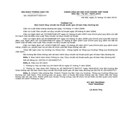 Thong-tu-54-2019-tt-bgtvt-quy-chuan-ky-thuat-quoc-gia-ve-bao-hieu-duong-bo | PDF