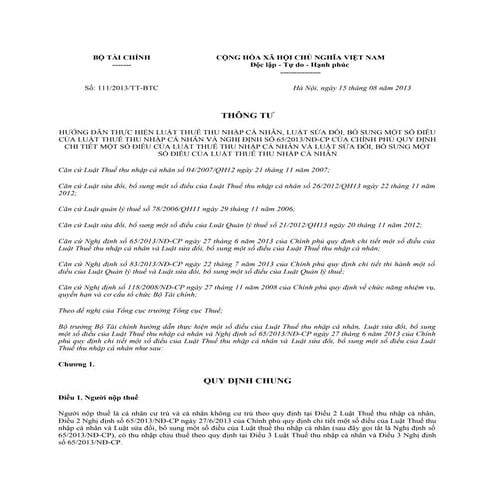 Thong tu 111-2013-tt-btc | PDF