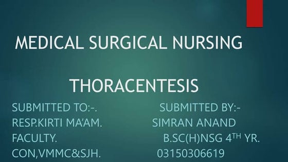 Thoracentesis | PPTX | Lung and Respiratory Health | Diseases and ...