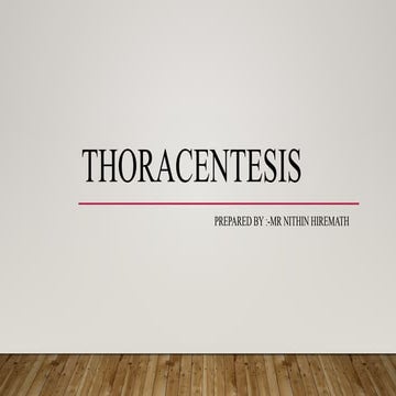 Thoracentesis medical surgical nursing | PPTX
