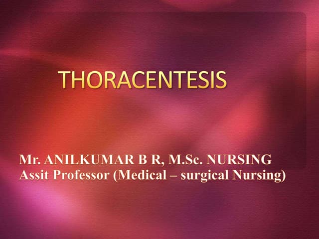 Thoracocentesis | PPTX