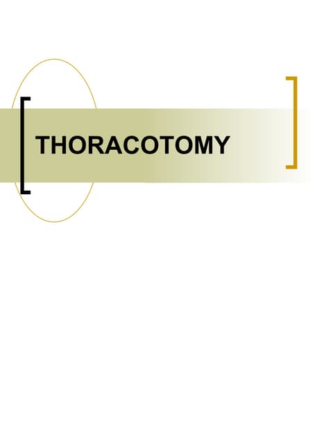 Thoracoplasty. | PPTX | Physical Therapy | Wellness