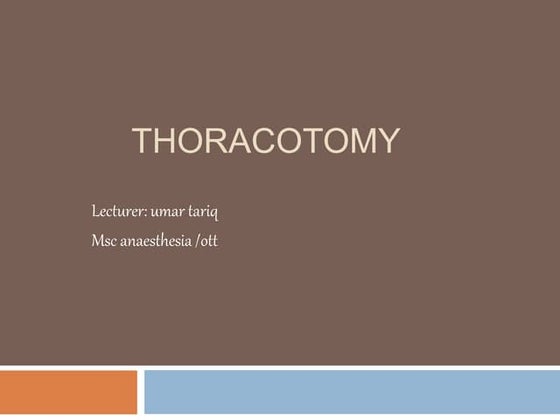 Emergency Thoracotomy | PPT