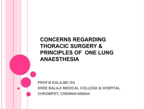 One Lung Ventilation and Role Of Technologist | PPT