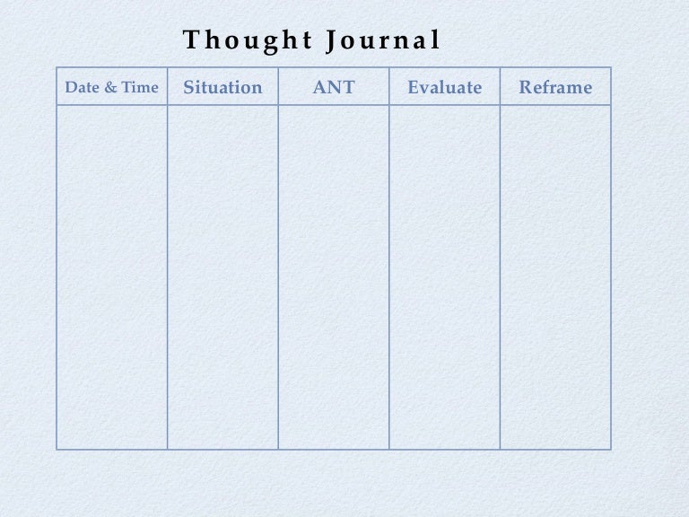Thought journal form