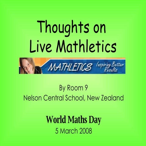 Thoughts On Live Mathletics | PPT