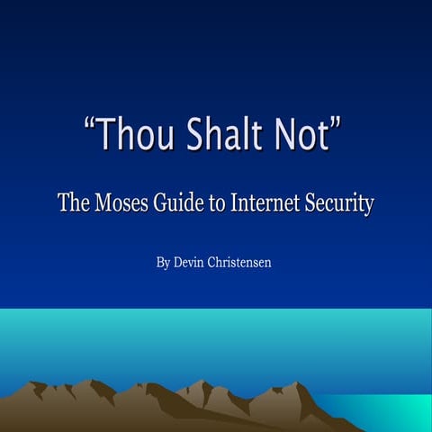 Thou shalt not | PPT