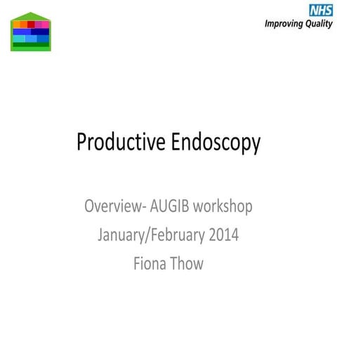 Fiona Thow - productive endoscopy service improvement toolkit | PDF