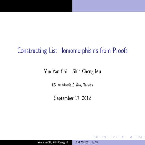 Constructing List Homomorphisms from Proofs | PDF