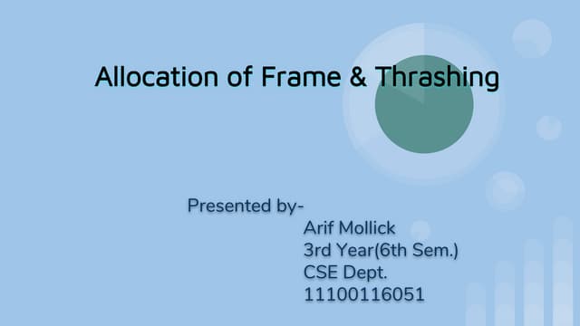 Allocation of Frames & Thrashing | PPT Allocation of Frames & Thrashing | PPT