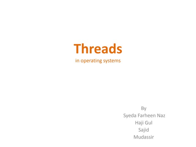 Threads (operating System) | PPTX
