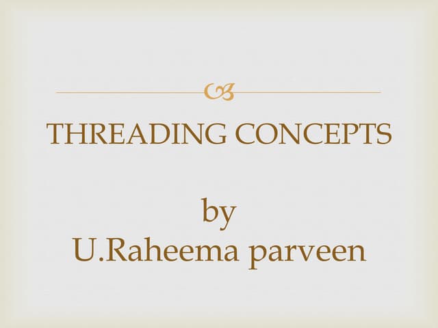 Threading concepts | PPTX Threading concepts | PPTX