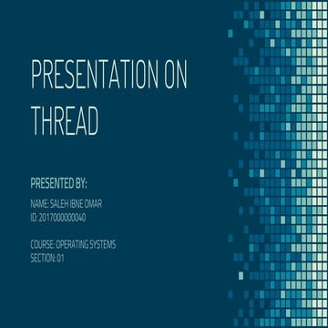 Operating System Thread Os Thread Ppt Cse Presentation Ppt