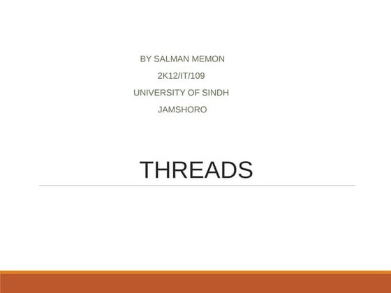 Threads Operating System Ppt