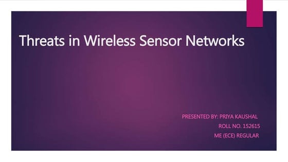 Wireless Sensor Networks Ppt